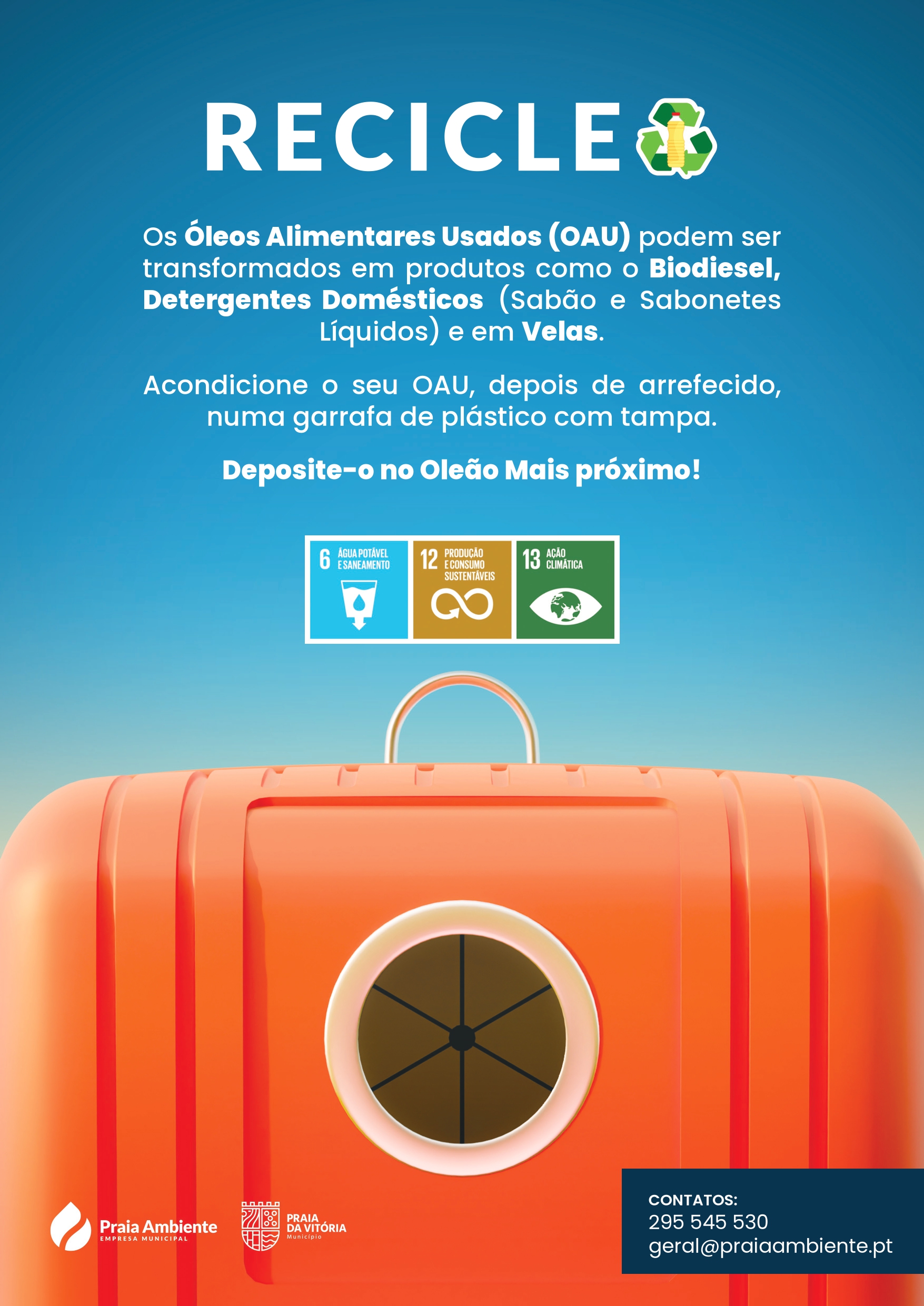 PRAIA AMBIENTE ALERTA PARA IMPACTO AMBIENTAL DOS ÓLEOS ALIMENTARES ...