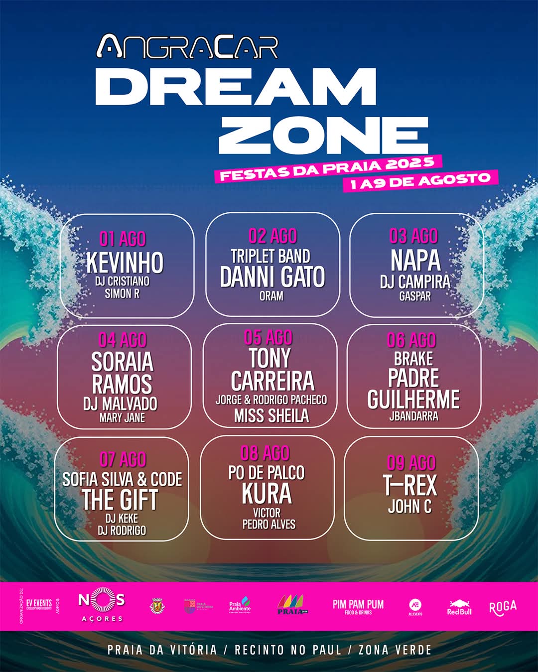 FESTAS DA PRAIA 2025 COM TONY CARREIRA, T-REX, TOURADAS, CORTEJO ETNOGRÁFICO E TRIBUTO AOS ABBA ...